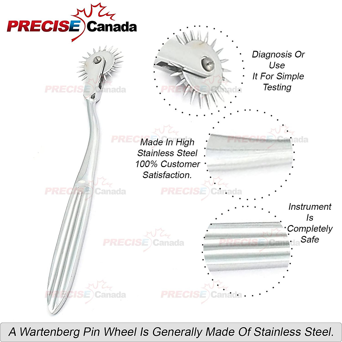 Set of 4 PCS Diagnostic NEUROLOGICAL WARTENBERG Sensory Pinwheel PIN Wheel 1, 3, 5, 7 Head (PC Brand)