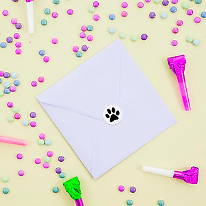 Andaz Press Chocolate Drop Labels Stickers, Birthday, Cat Dog Animal Paw Print, 216-Pack, for Kisses Party Favors, Gifts, Decorations