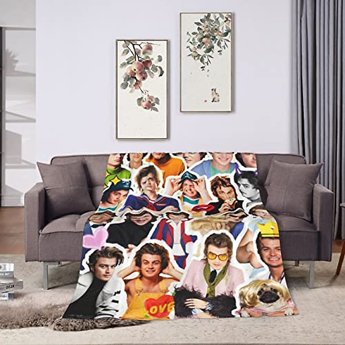 Blanket Joe Keery Steve Harrington Soft and Comfortable Warm Fleece Blanket for Sofa,Office Bed car Camp Couch Cozy Plush Throw Blankets Beach Blankets