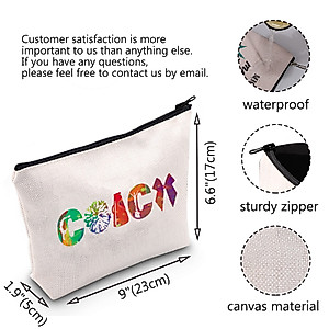 VAMSII Cheer Coach Gifts Cheerleading Coach Makeup Bag Thank You Gift for Cheer Coach Cheerleader Cosmetic Travel Pouch (Cheer Coach Bag)