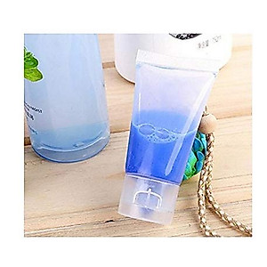 LASSUM 10 PCS Refillable Empty Plastic Squeeze Soft Tubes Bottle,Flip Cap Bottle Cosmetic Cream Lotion Shampoo Travel Containers (30ML)