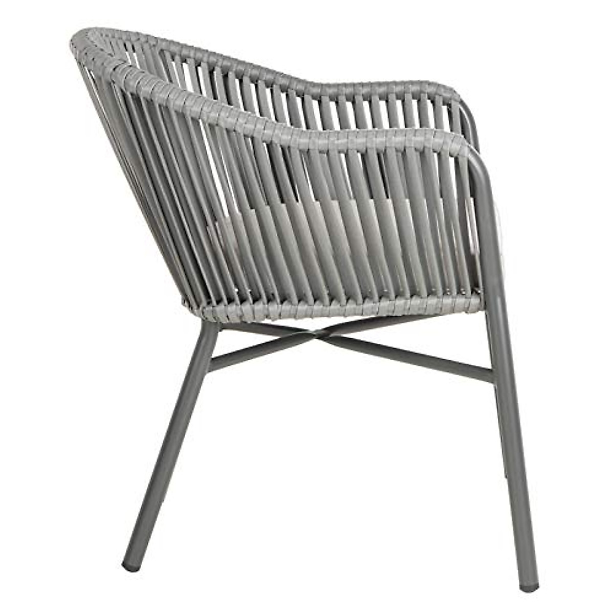 SAFAVIEH Outdoor Collection Stefano Grey Stackable Rope Chair (Set of 2)