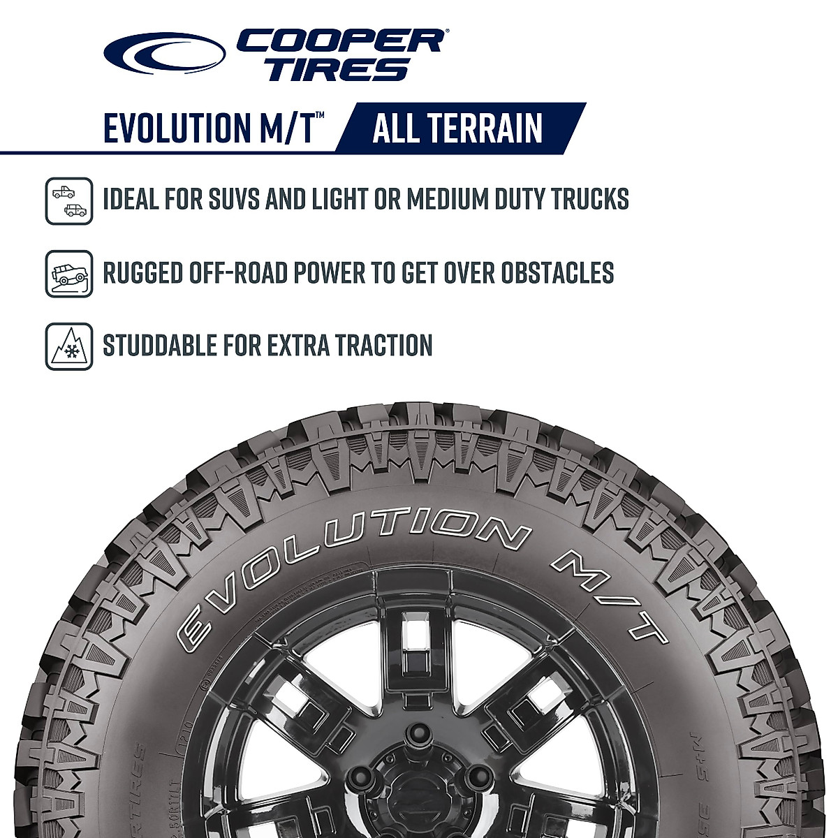 Cooper Evolution M/T All-Terrain Tire, 33X12.50R15LT 108Q, Set of 1