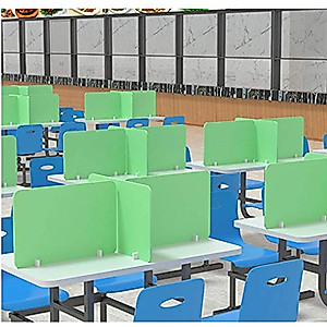 Sneeze Guard Panel for Desk Personal Protection Shield PVC Wood Board Privacy Shields Partition Panel for Office, Classroom, Exam, Restaurant-Green[40x50cm]