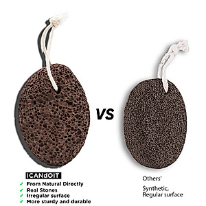 ICANdOIT Natural Brown Earth Lava Pumice Stone, Pedicure Exfoliation Tool,Callus Remover for Feet Heels and Palm,Corn Remover,Dry Dead Skin Scrubber,Health Foot Care,Dry&Wet Use,Pack of 1