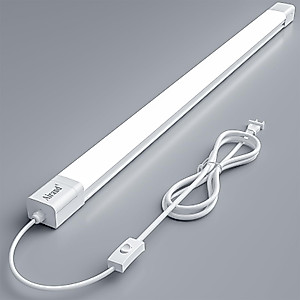 Airand 5000K Plug in Ceiling Light, 4FT Linkable LED Shop Light with ON/Off Switch, 36W 3600LM Garage Light Fixture, IP66 Waterproofing Tube Light for Bathroom, Workshop, Office, Basement