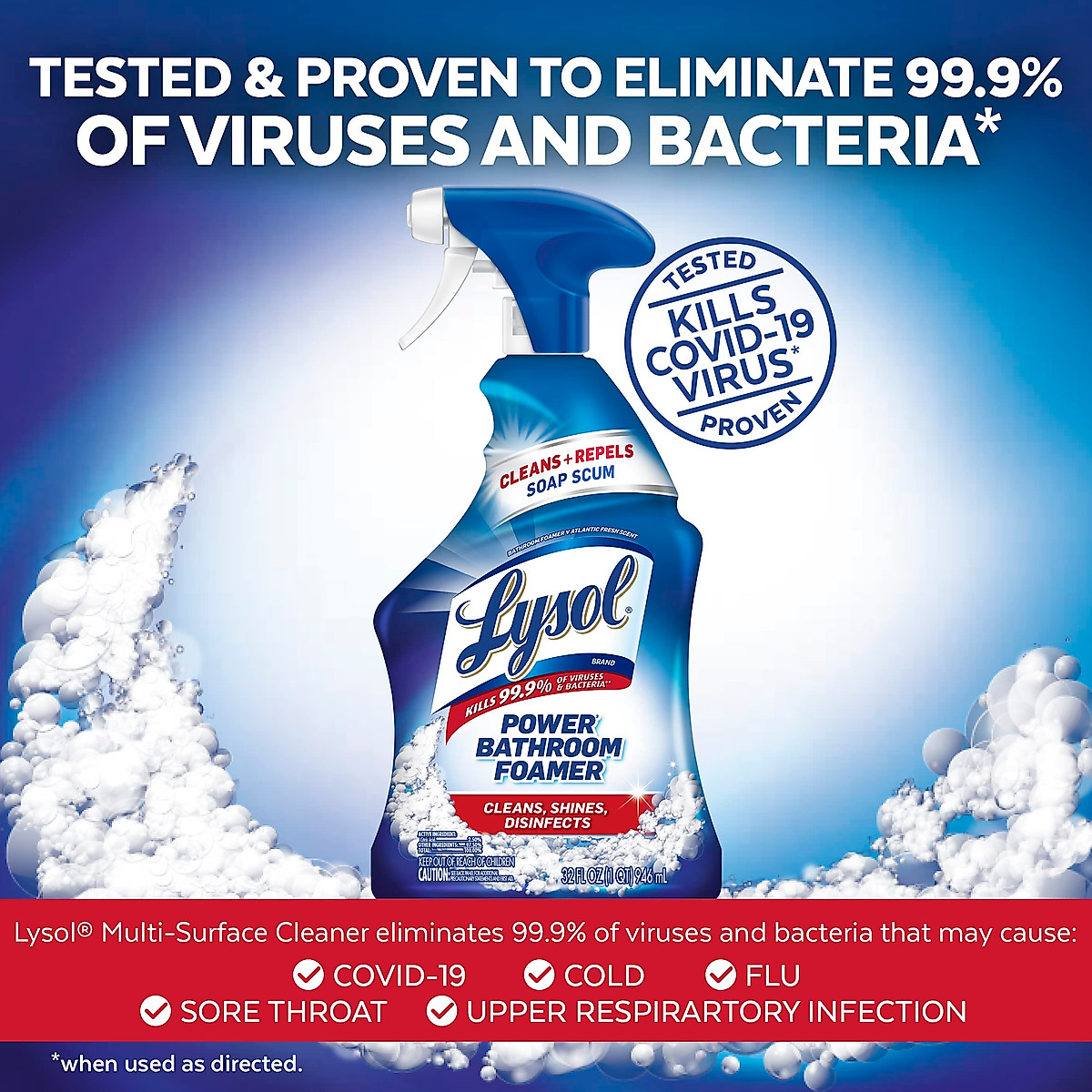 Lysol Power Bathroom Cleaner Trigger, 22 Ounces (Pack of 3)