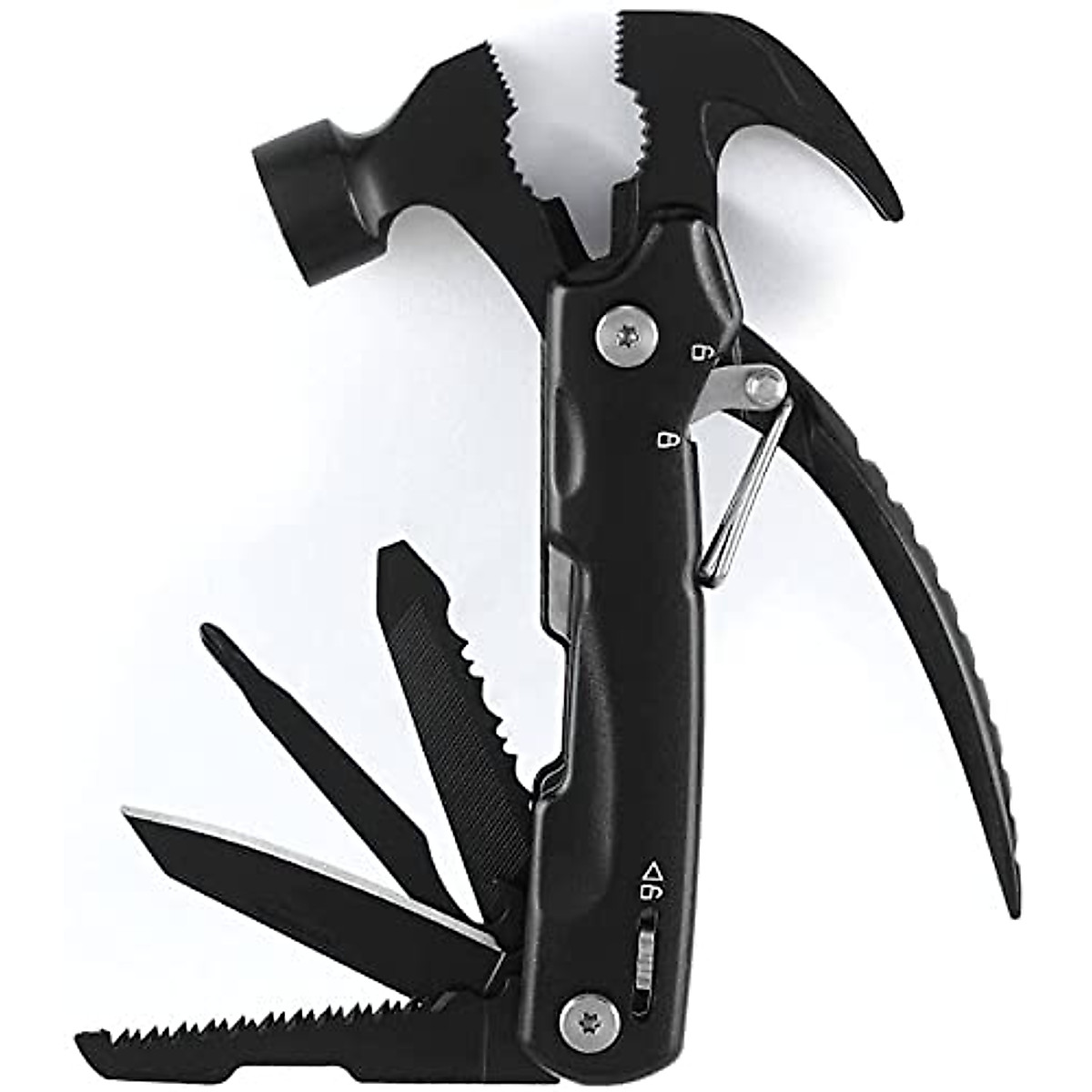 NC Hammer Multitool Camping Accessories with Multitool Card Tool 12 in 1 Cool Gadget Stocking Stuffer for Men Fathers Valentines Day Gifts