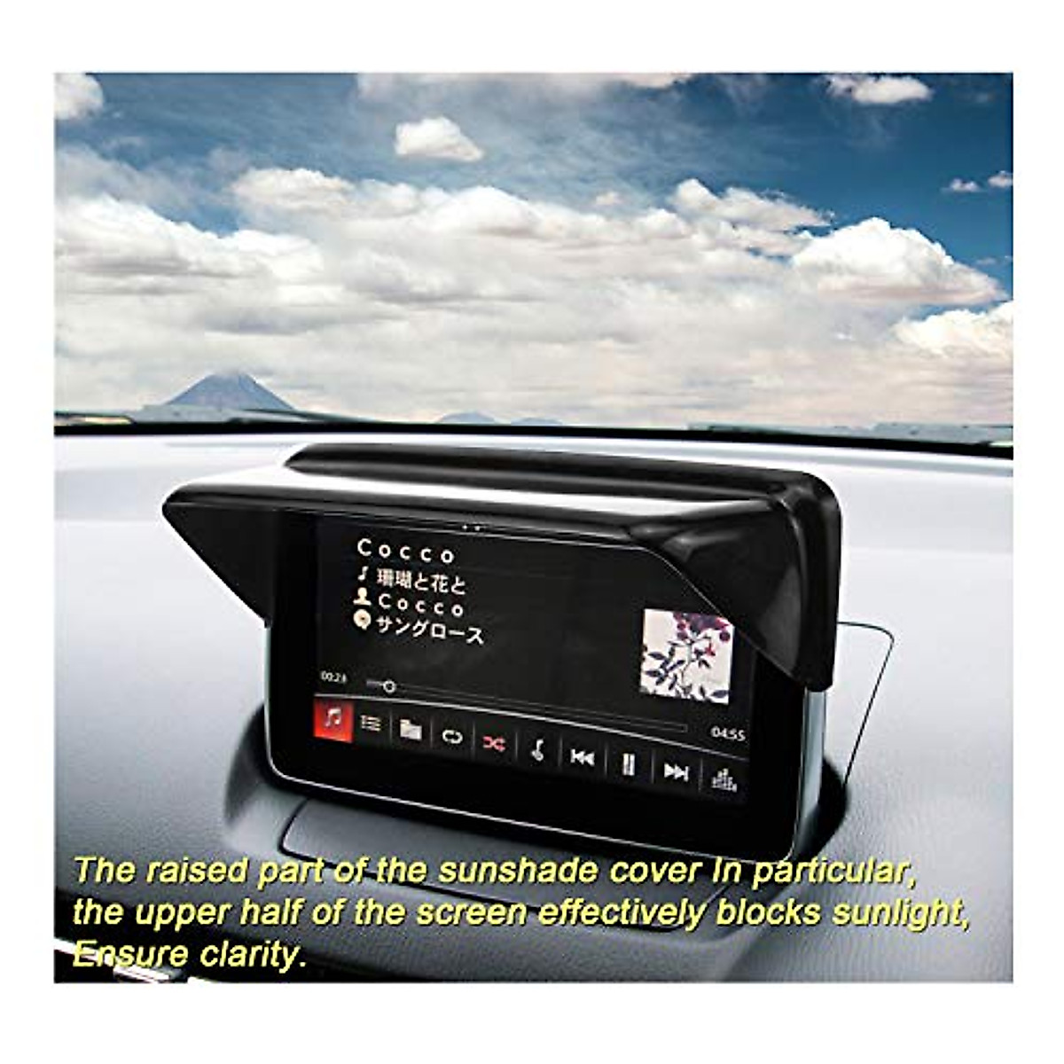 YEE PIN Vehicle Navigation Sun Shade Visor for 2016-2019 Mazda CX-3 DK CX-4/ Mazda MX-5 ND Screen, GPS Navigation Sun Hood Anti Reflective Anti Glare Shield