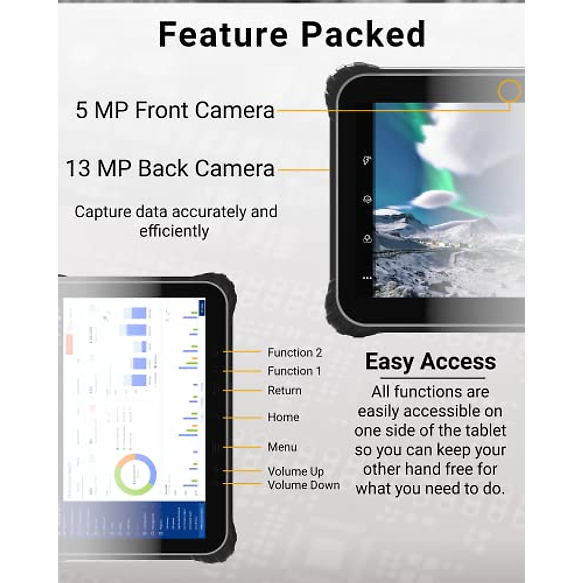 Minno Maverick Rugged 10" Android 10 Tablet | 4GB/64GB | Slim Design with Physical Buttons | LTE (Unlocked AT&T & T-Mobile) (A10M10- Maverick A10)