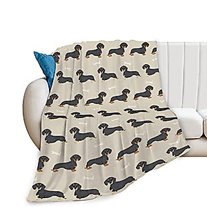 Dachshund Blanket Soft Warm Throw Blanket for Kids Adults Gift,Lightweight Cozy Luxury Flannel Blankets for Couch Bed Sofa 50"x40"