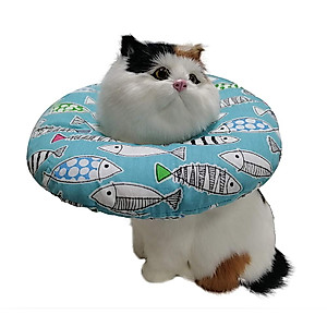 Andyrex Cat Recovery Collar Soft Adjustable - Cute Neck Cone After Surgery for Head Wound Healing Protective Cone After Surgery Elizabethan Collars for Cat and Puppy (Medium)