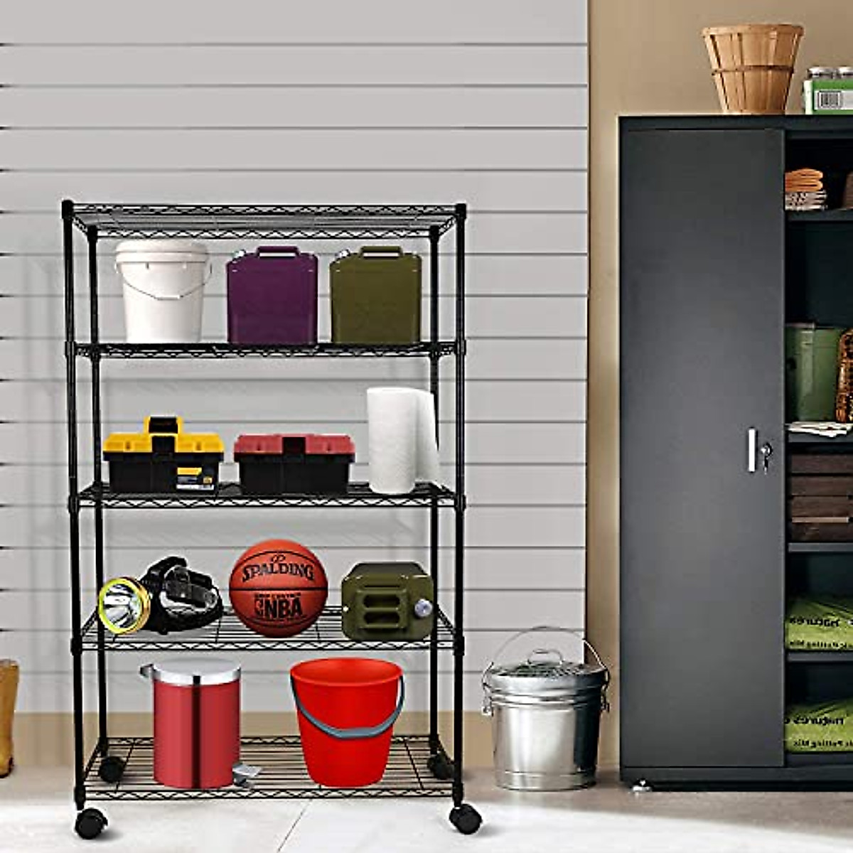 YSSOA 5-Tier Heavy Duty Storage Shelving Unit,Black,36L x 14W x 60H inch
