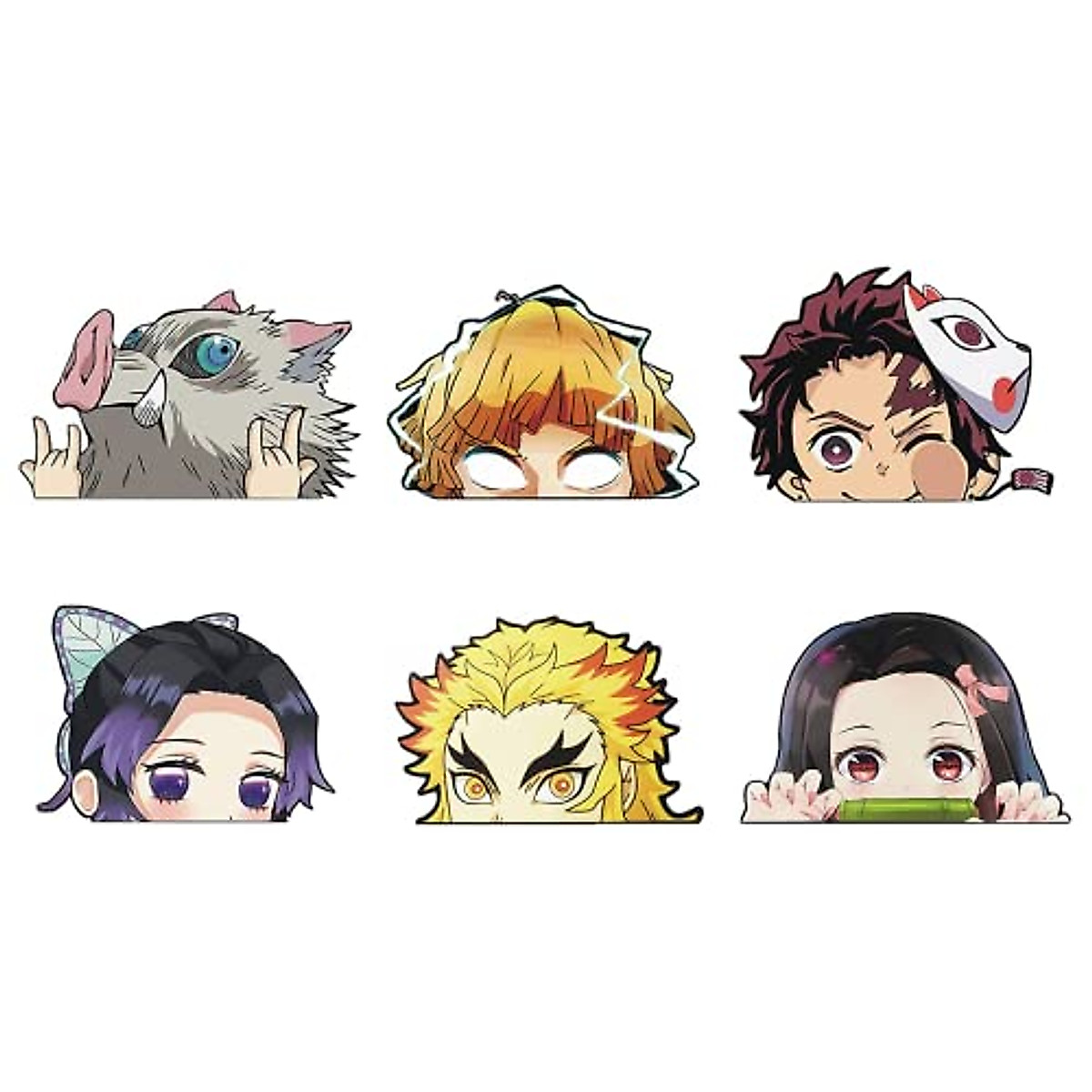 6 PCS Slayer Demon Laptop Stickers Nezuko Anime Car Accessories Funny Cute Vinyl Sticker for Water Bottle | Skateboard | Bike | Hard Hat | Computer | Waterproof Size: 4 Inch x 5.5 Inch Each