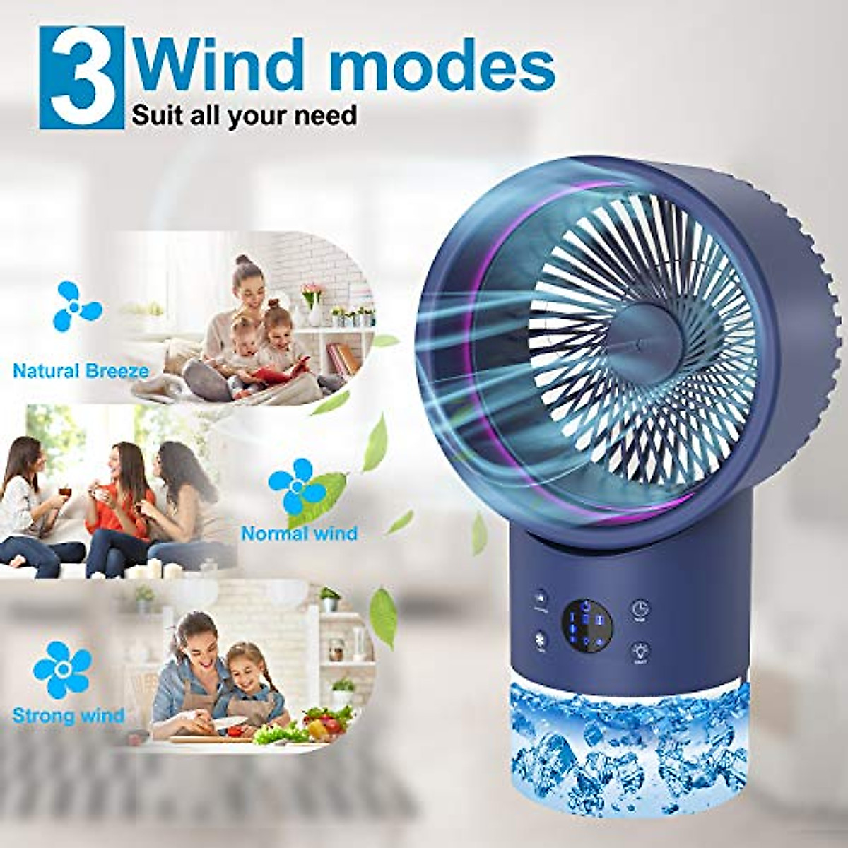 Portable Air Conditioner Fan,Personal Air Cooler with Mist Humidifier, Mini Evaporative Air Cooler