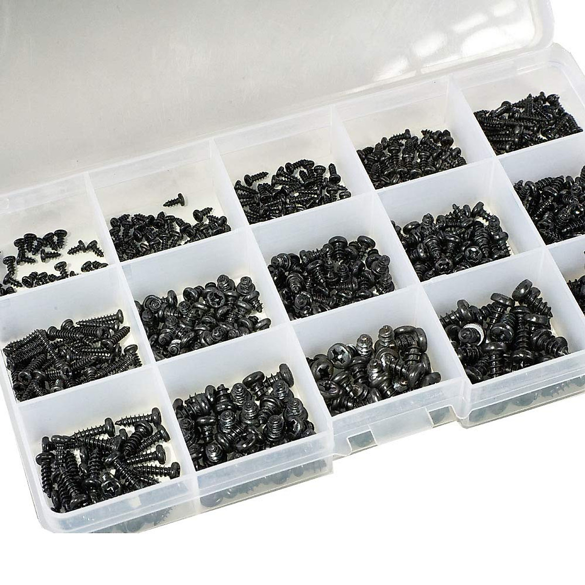 Steel Pan Head Self Tapping Screw Phillips Cross Metric Thread Recessied Round Head Bolt Assortment Kit Black M2 M2.3 M3 M4