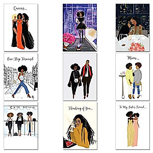 African American Expressions - All Occasion Boxed Cards Assortment #11 Sister Friends (Box of 18 cards, 5" x 7") AOAB-740