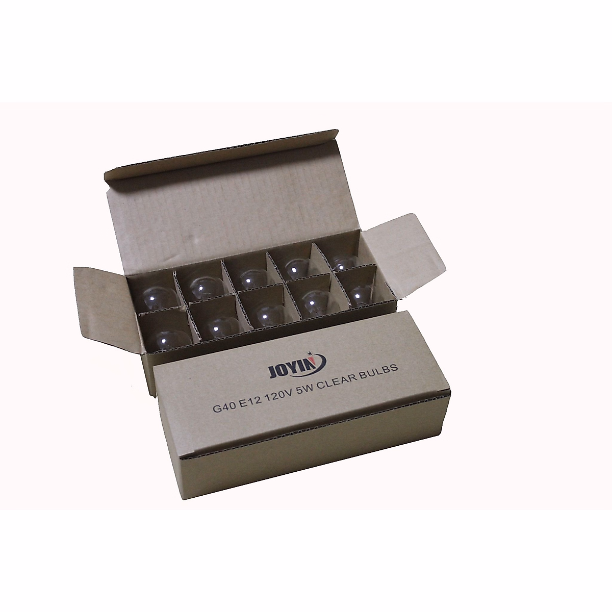 Joyin Pack of 10 Bulbs,Replacement Glass Bulbs for String Lights with G40 Clear Globe Bulbs(5W,Warm Incandescent,1.5")