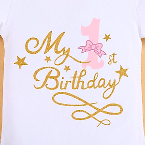 Mini Polka Dots It's My 1/2 /1st /2nd/3rd Birthday 4 Piece Outfits for Cake Smash Romper Bodysuit Tutu Skirt Set Headband Socks Formal Baptism Christening Dance Evening Ball Gown Pink-1st 1T