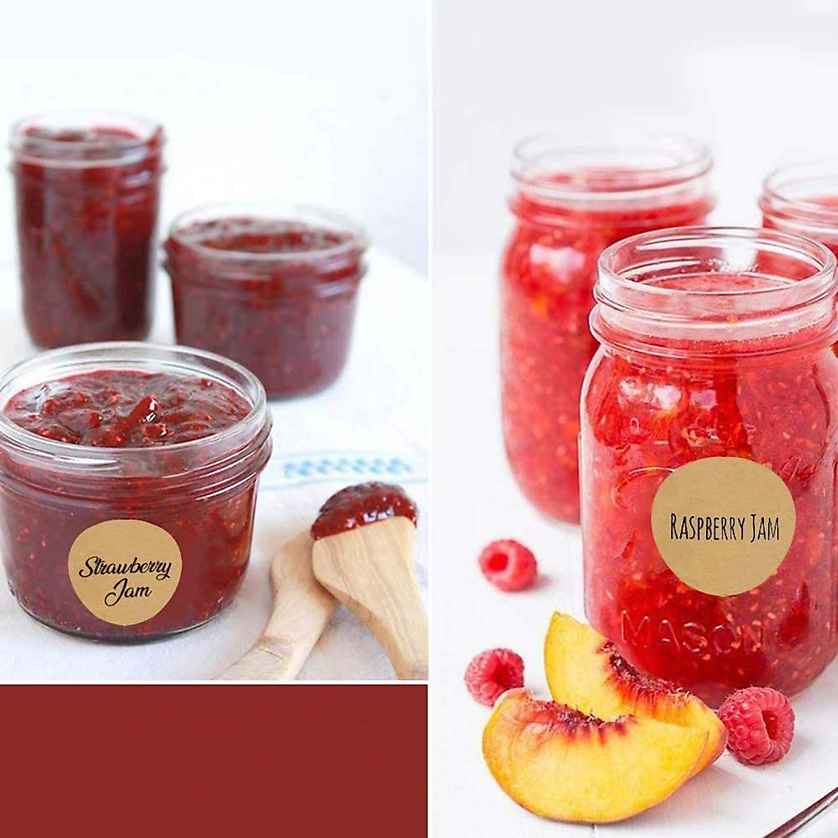 1.0x1.0Inch Labels Stickers,500 Pcs Natural Brown Kraft Stickers,Self-Adhesive Blank Stickers Handmade Baking Sticker Gift Tags Holiday Present Stickers (1x1Inch)