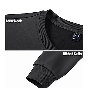 MAGCOMSEN Sudaderas De Hombre Black Sweatshirt Black Sweatshirts For Men Black Crew Neck Sweater Fleece Pullover Men Mens Crewneck Sweat Shirts
