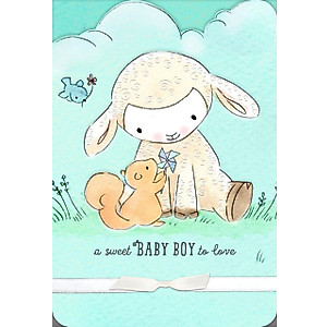 Hallmark Baby Shower Card for Baby Boy (Little Lamb)