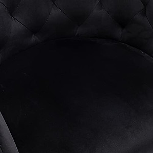 Recaceik Modern Velvet Home Office Chair, Adjustable Leisure Swivel Desk Chairs with High Back 360 Degree Castor Gold Wheels for Living Room/Bedroom/Office