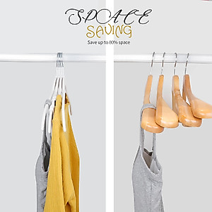 ManGotree 50 Pack Velvet Shirt Hangers for Women, 16.5'' Suit Hangers with 360° Swivel Hook, Non-Slip Coat Clothes Hangers for Tank Top, Shirts, Dress, Blouses, Strappy Dresses (White)