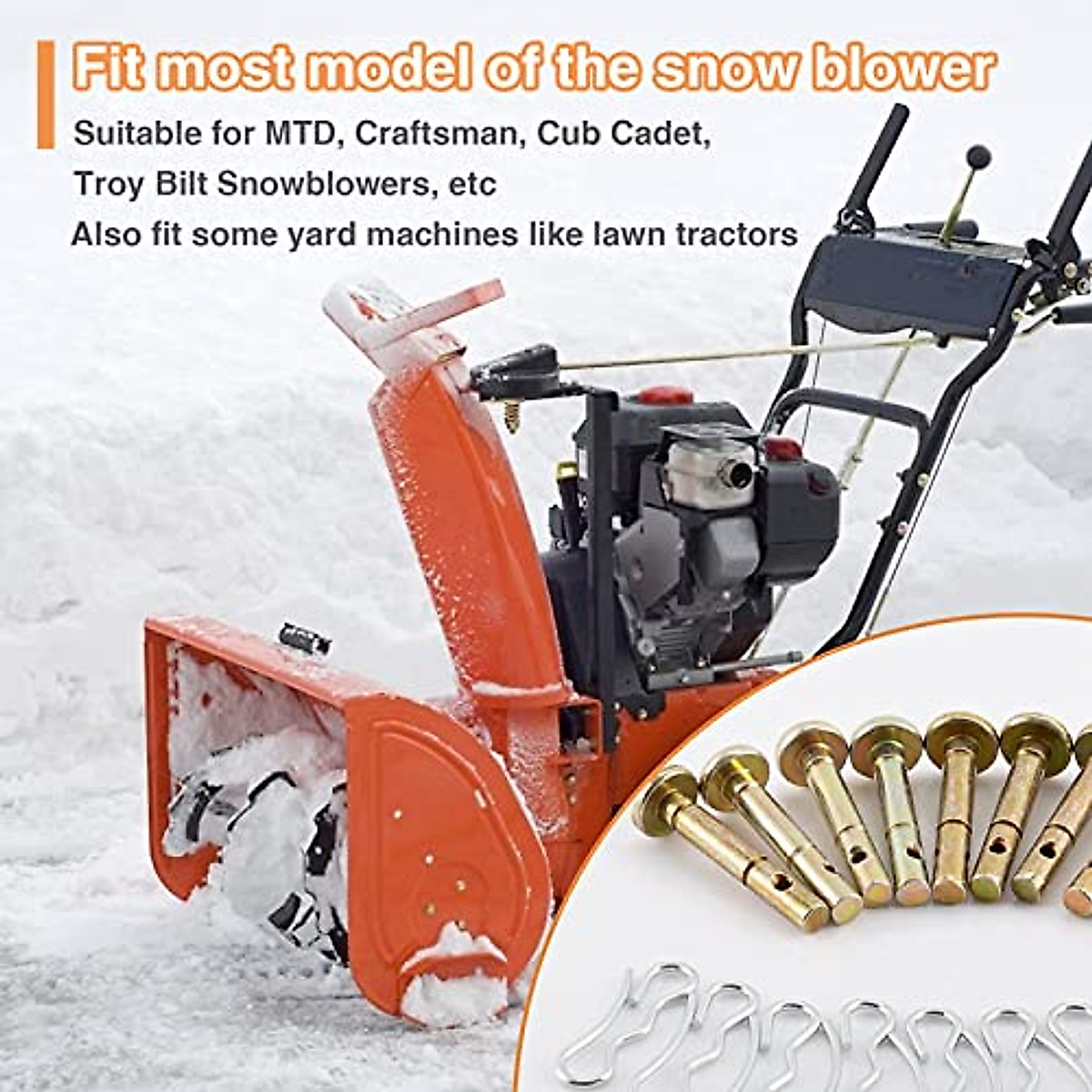 20 Sets of Shear Pins & Cotter Pins for Snowblower - 738-04124 and 714-04040 Replacement Shear Pin Kits Compatible with MTD Craftsman Cub Cadet Troy Bilt Snowblowers