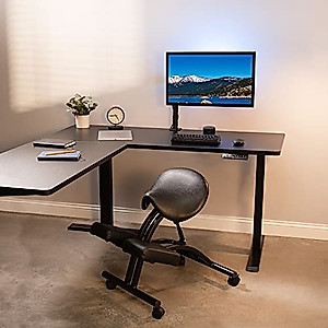 VIVO Saddle Seat Kneeling Chair with Wheels, Adjustable Ergonomic Stool for Home and Office, Mobile Angled Posture Seat, Steel Frame, Black Padding, CHAIR-K07SD