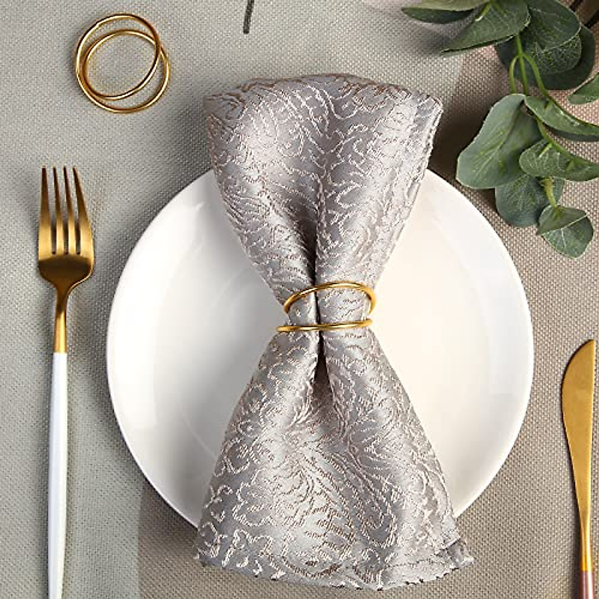 12 Pieces Gold Napkin Rings Metal Spiral Napkin Rings Buckles Simple Alloy Napkin Rings Serviette Napkin Holder Ring for Weddings, Receptions, Dinner Party, Banquet, Buffet Table Decor (Gold)