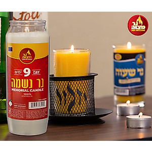 Ner Mitzvah 9 Day Yartzeit Candle - 10 Pack Kosher Yahrtzeit Memorial and Yom Kippur Candle in Plastic Holder