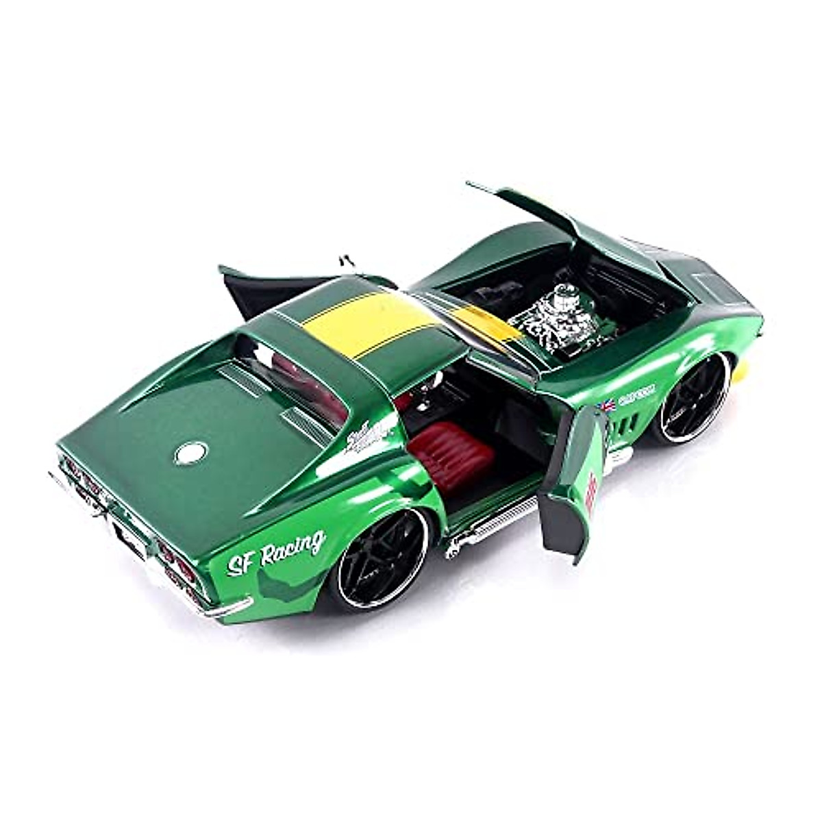 Street Fighter 1:24 1969 Chevrolet Corvette Stingray ZL1 & 2.75" Cammy Figure, Toys for Kids and Adults
