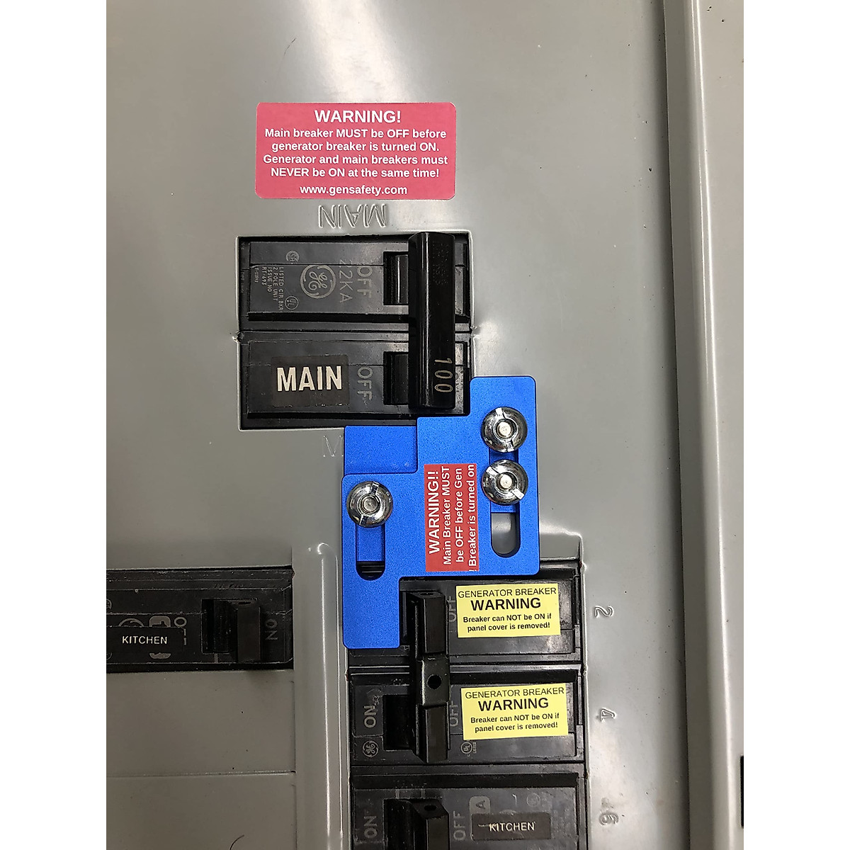 GenSafety Generator Breaker Panel Interlock Kit for GE 100 Amp Panel