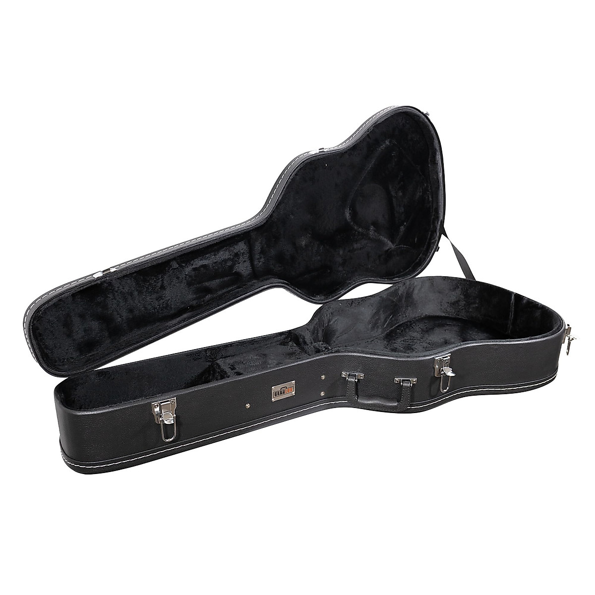 Gearlux Dreadnought Acoustic Guitar Hardshell Case with Accessory Compartment - Black