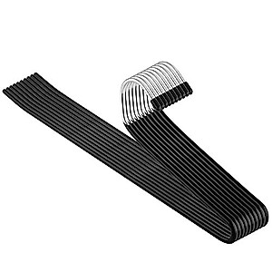 Corodo Pants Hangers, 10 Pack Pants Hangers Non Slip, Space Saving Hangers for Pants, Rubber Coating Short Neck Hangers