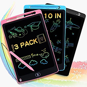 3 Pack LCD Writing Tablet for Kids, 10 in Doodle Board Drawing Tablet, Erasable Reusable Colorful Drawing Pad and Toddler Drawing Writing Board for 3 4 5 6 Girls Boys