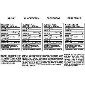 IZZE Sparkling Juice, 4 Flavor, Variety Pack, 8.4 Fl Oz Can (Pack of 24) Blackberry, Clementine, Apple, Grapefruit
