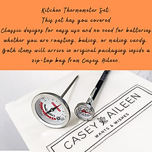 Cooking Thermometers Set, Classic Analog Meat and Instant Read Kitchen and Food Safety