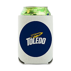 University of Toledo Rockets Logo Can Cooler - Drink Sleeve Hugger Collapsible Insulator - Beverage Insulated Holder
