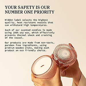 Hidden Label Wild Warm Vanilla Scented Candles, Crackling Wood Wick Soy Candles, Muse Collection 7.4oz Glass Jar Decorative Candles, Candles Gifts for Women