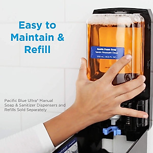 Pacific Blue Ultra Gentle Foam Hand Soap Refill (43714), Compatible Only With Pacific Blue Ultra Manual Dispenser, Dye and Fragrance-Free, 40.5 FL OZ, 4 Refills Per Case