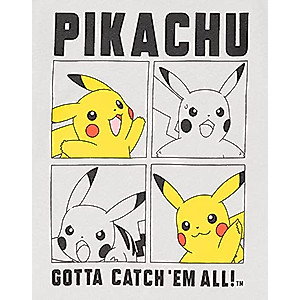 Pokemon T-Shirt Boys Kids Skater Clothes Grey Pikachu Game Top 9-10 Years