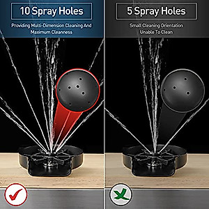 POKIM Metal Glass Rinser for Kitchen Sink, Baby Bottle Cleaner Premium SUS 304 Stainless Steel,Cup Washer Accessories Replacement Matte Black Finish Bottle Cleaner Sink Attachment