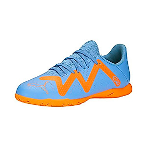 PUMA Future Play Indoor Training (Little Kid/Big Kid) Blue Glimmer/Puma White/Ultra Orange 4 Big Kid M