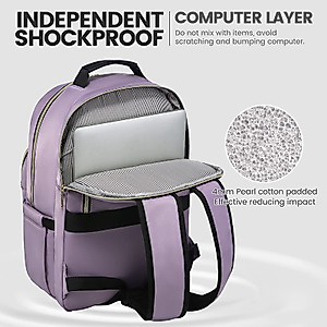 LOVEVOOK Laptop Backpack for Women 15.6 inch,Cute Womens Travel Backpack Purse,Professional Laptop Computer Bag,Waterproof Work Business College Teacher Bag Carry on Backpack with USB Port,Taro Purple