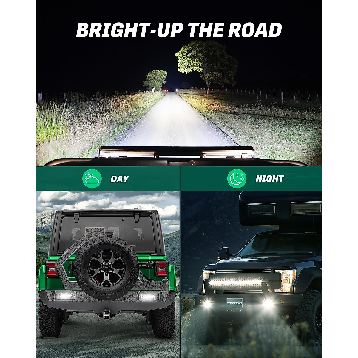 SCITOO Rront Bumper and Rear Bumper w/Tire Carrier Textured Black for 2007-2018 for Jeep Wrangler JK Rock Crawler Bumper w/Winch Plate with D-ring