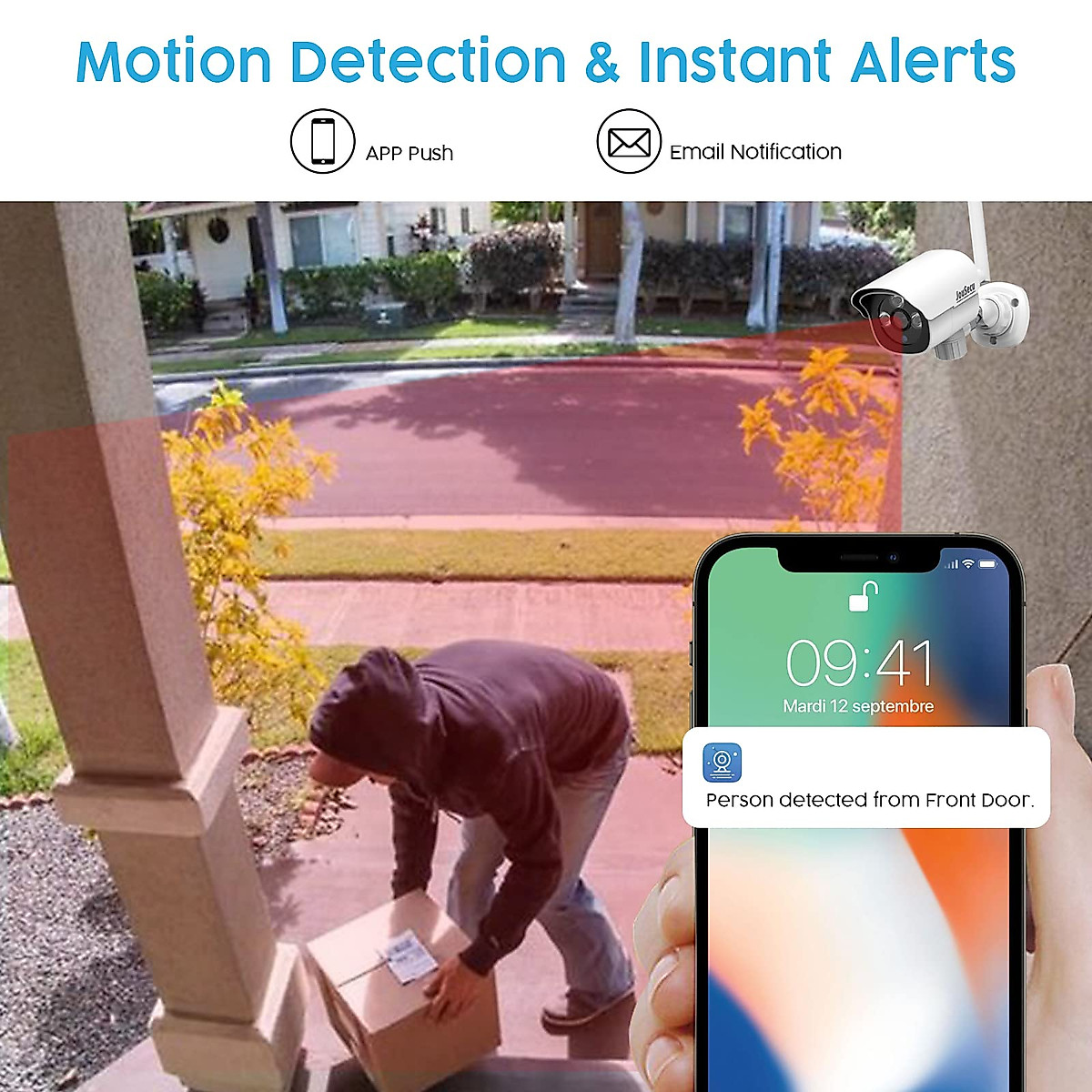 JouSecu 1080P Security Camera System Wireless with 1TB Hard Drive, Plug and Play Upgrade 8CH Video Surveillance NVR Kit with 4pcs HD Bullet IP Camera for Home/Store/Office, Night Vision Waterproof