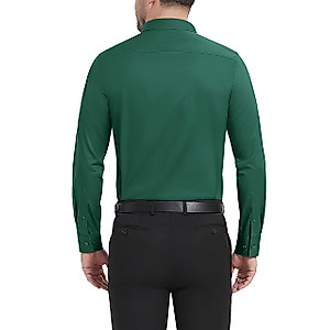 MAGCOMSEN Mens Dress Shirts Long Sleeve Button Down Shirt Lightweight Formal Shirts Business Casual Shirt Green,XL
