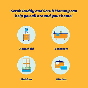 Scrub Daddy Sad Mommy and Daddy - Scratch-Free Multipurpose Dish Sponge - BPA Free & Made with Polymer Foam - Stain, Mold & Odor Resistant Kitchen Sponge (2 Count)